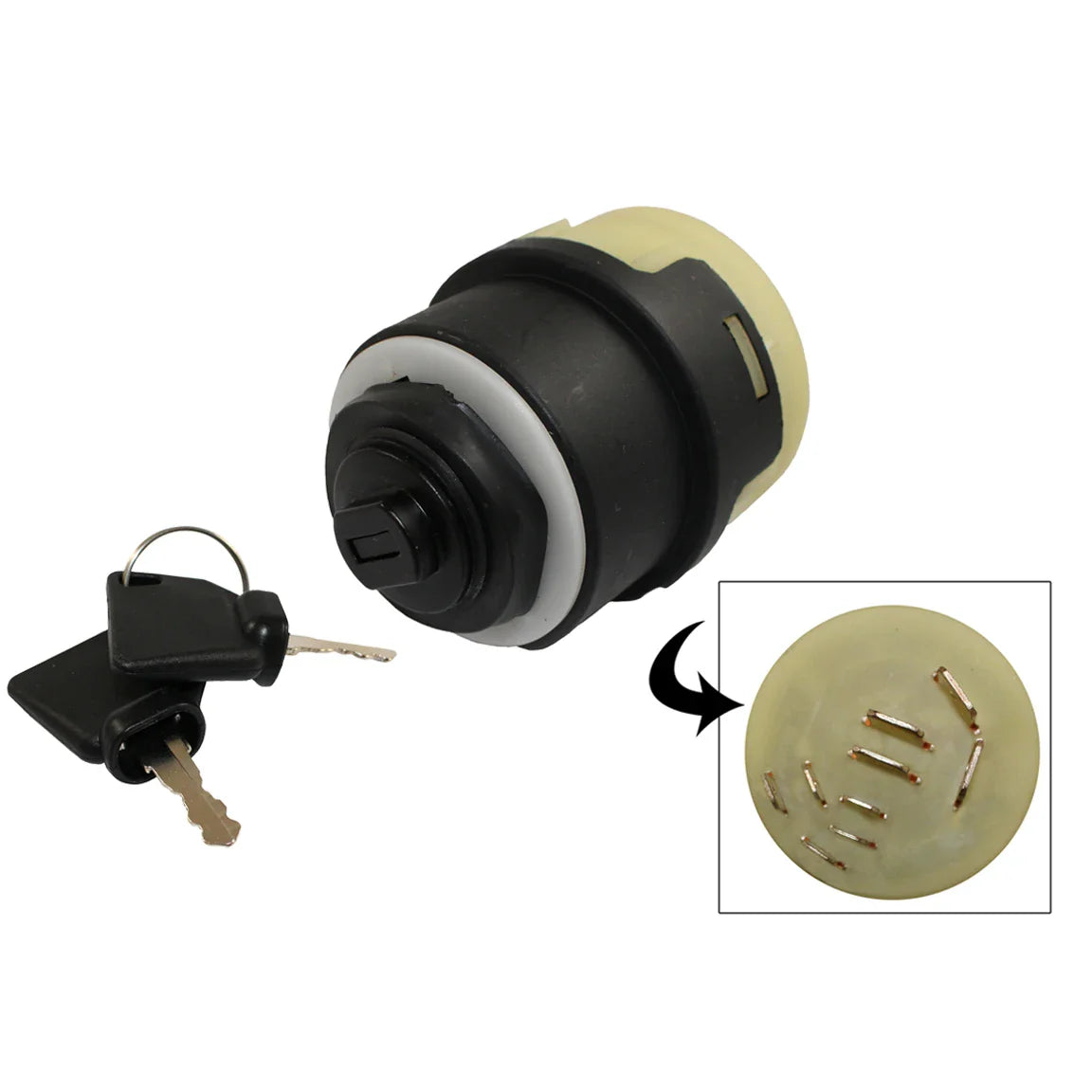 JCB / BOMAG 3CX 4CX Ignition Switch with 2 Keys New Holland 3 position ...